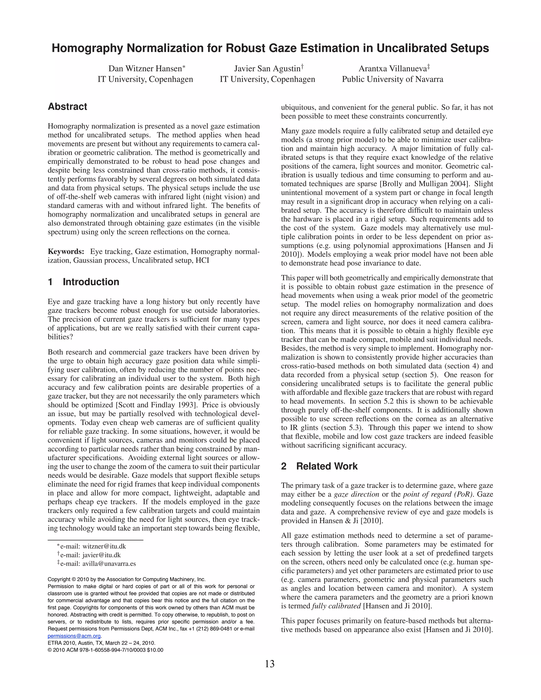 Hansen Homography Normalization For Robust Gaze Estimation In