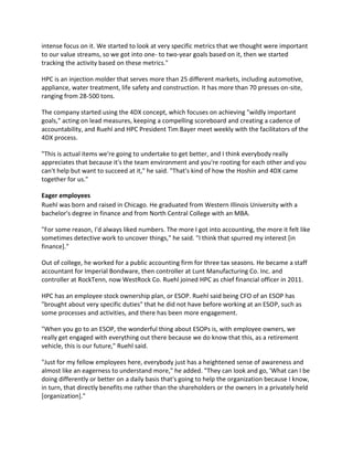 Hansen Plastics' Ruehl favors employee engagement over compliance | PDF