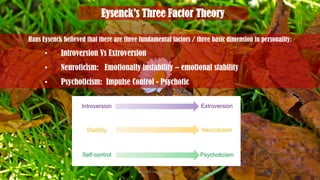 Hans Eysenck Personality Theory (Type cum Trait Approach) | PDF