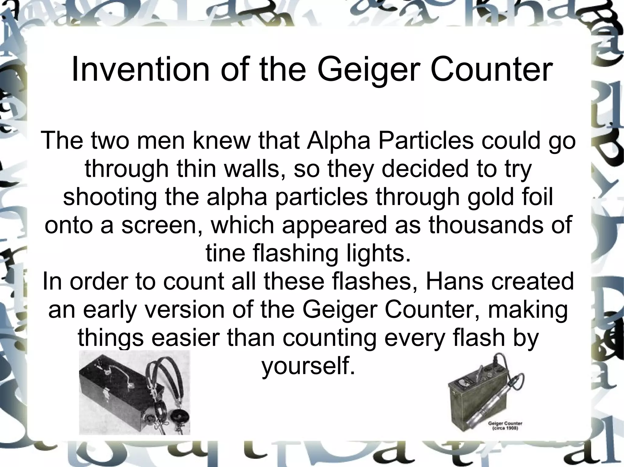 Hans geiger presentation | PDF