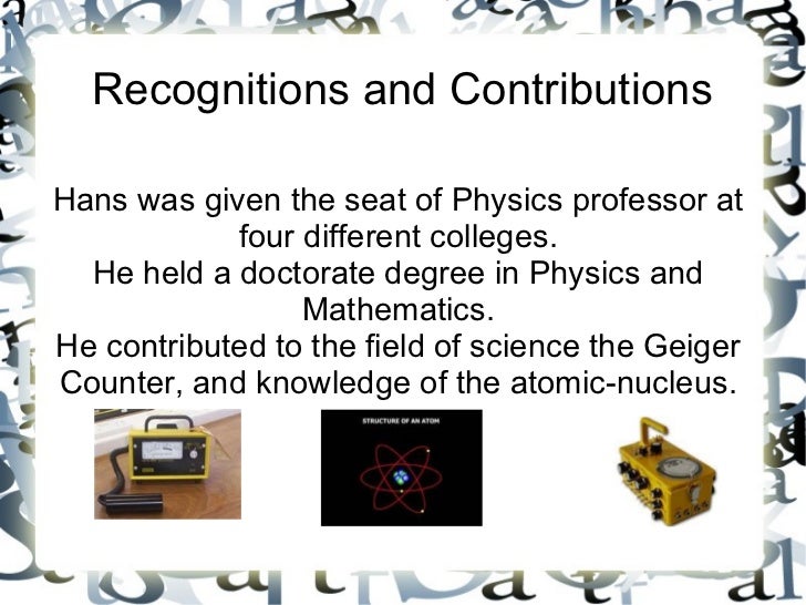 Hans geiger presentation