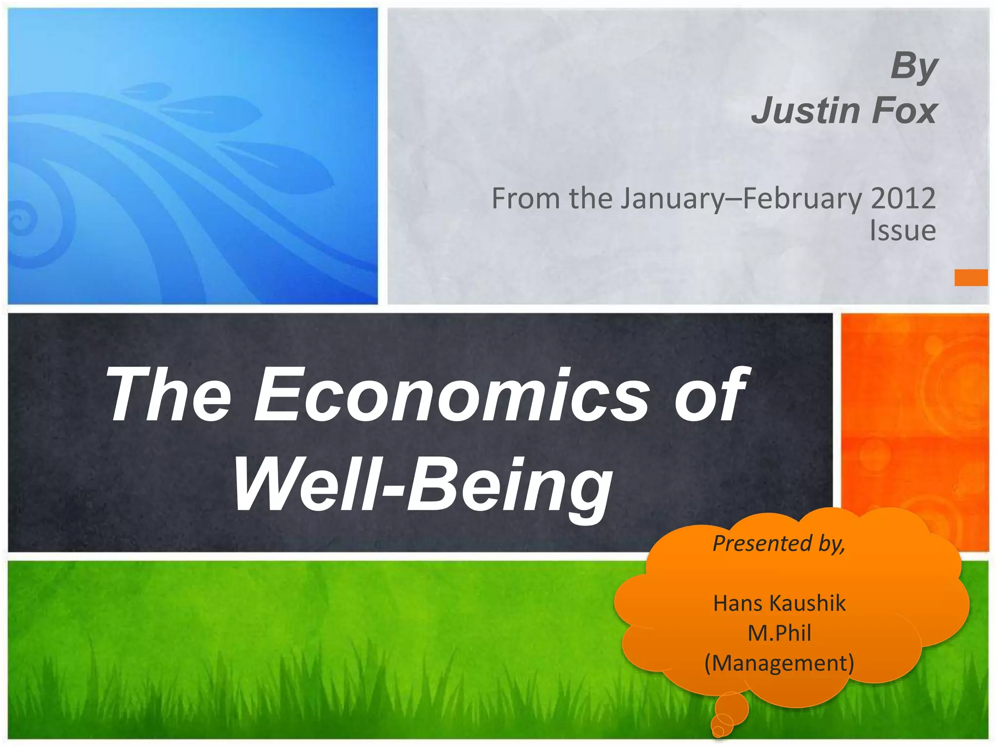 The Economics of Well-being | PPT