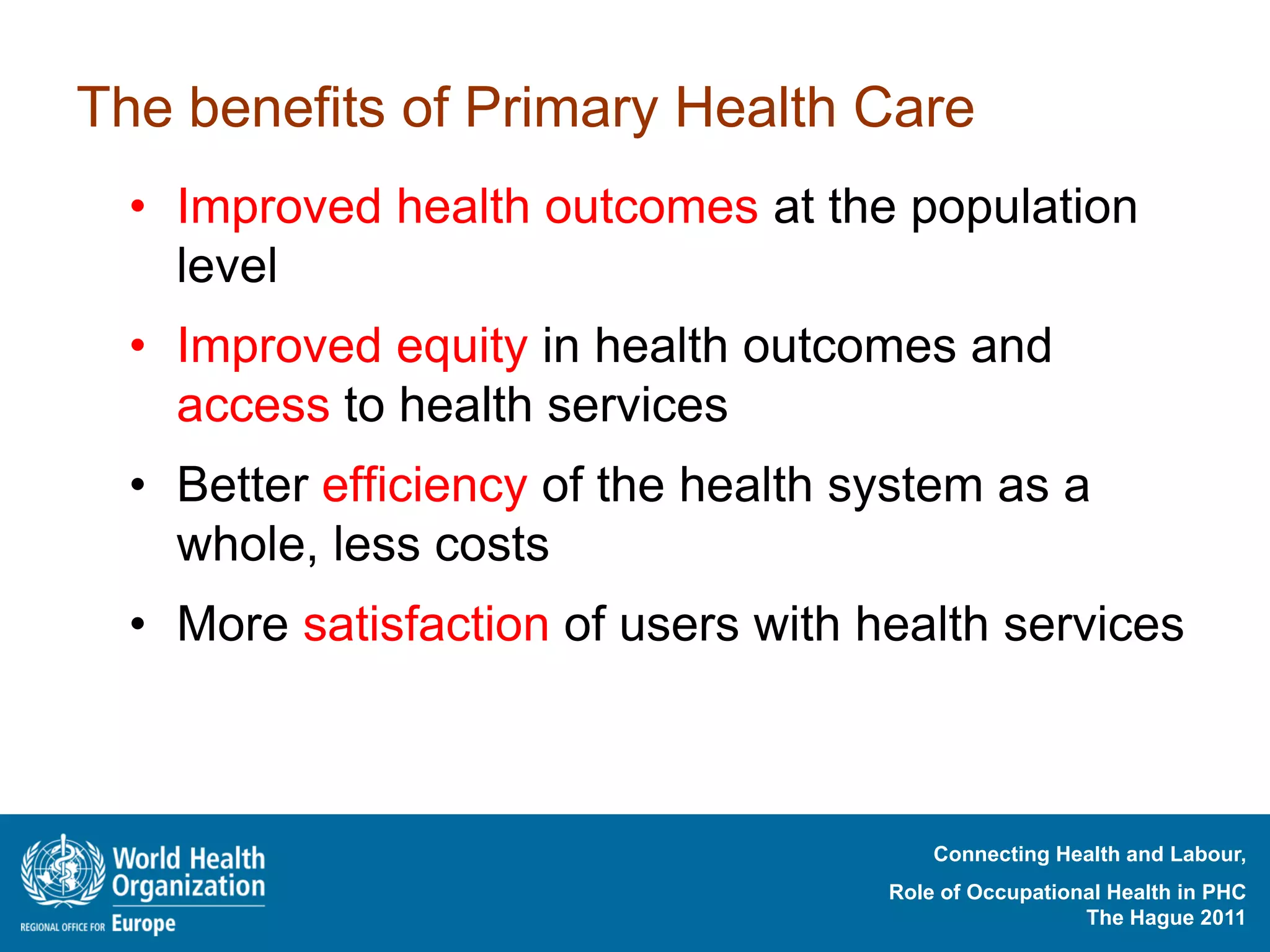Primary Health Care, Objectives, Principles and Policy Directions | PDF