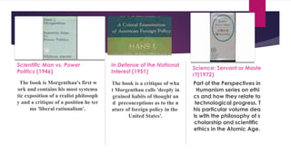 Hans morganthau a key thinker IR | PDF