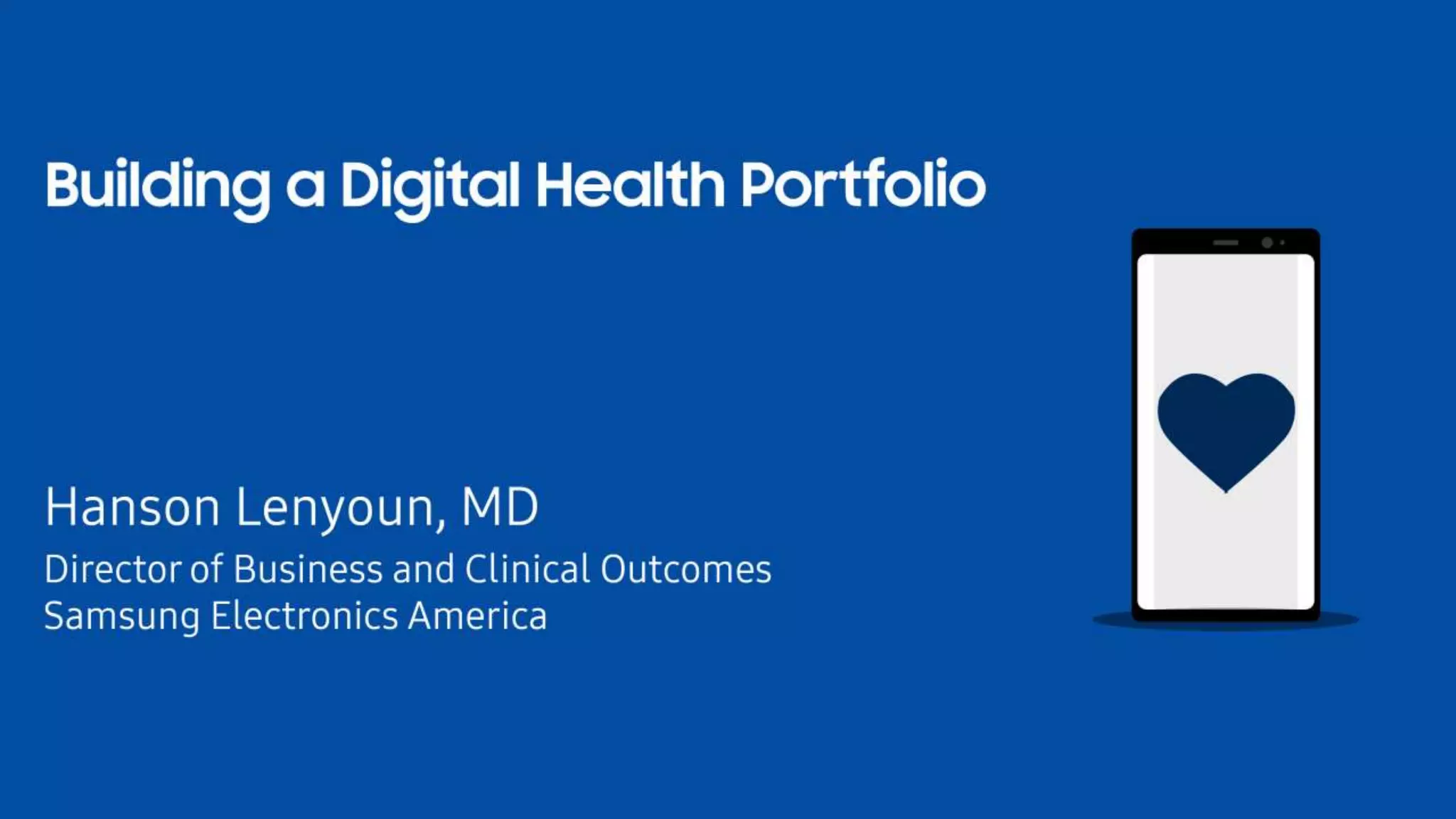 Building a Digital Health Portfolio (Samsung) | PPTX