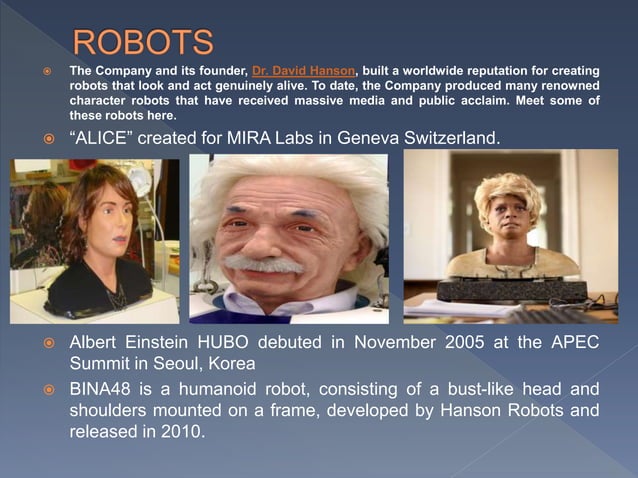 Sophia Advanced Humanoid Robot - "Hanson Robotics" | PPT