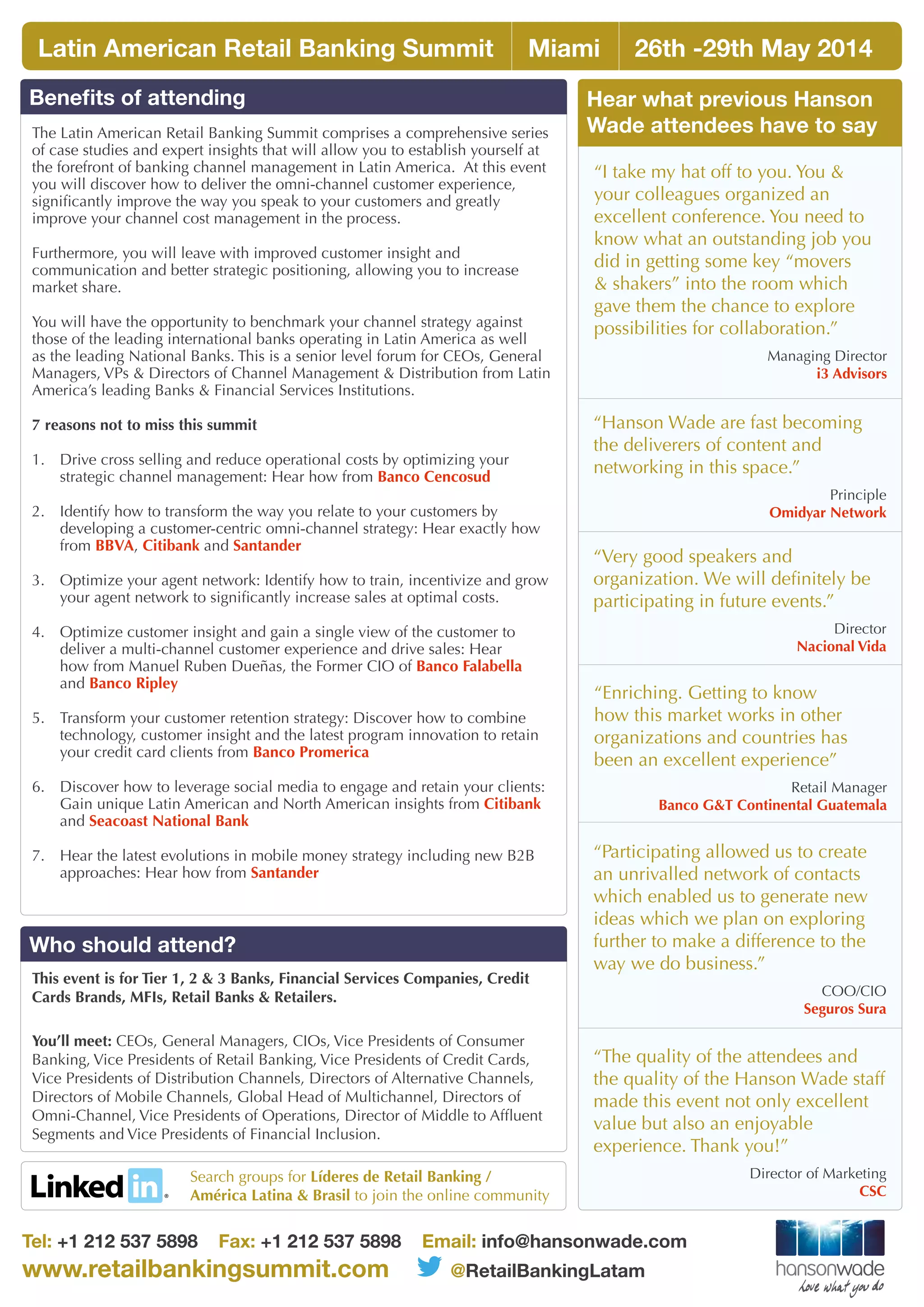 Latin American Retail Banking Summit | PDF