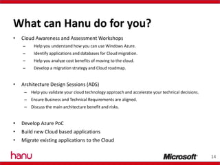 Hanu cloud computing expertise | PPTX