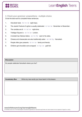 Hanukkah -exercises_1 | PDF