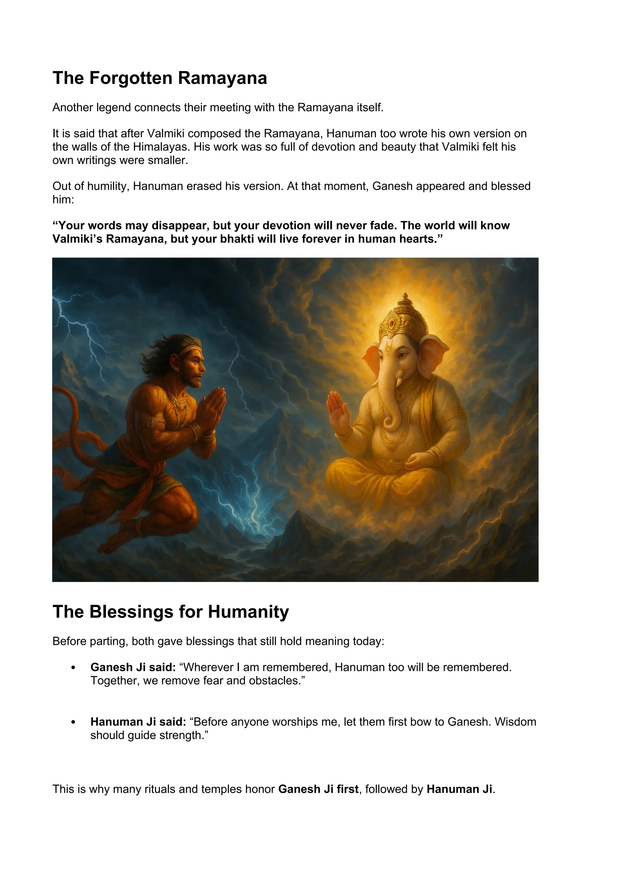 Hanuman and Ganesh ji Friendship and meeting | DOCX