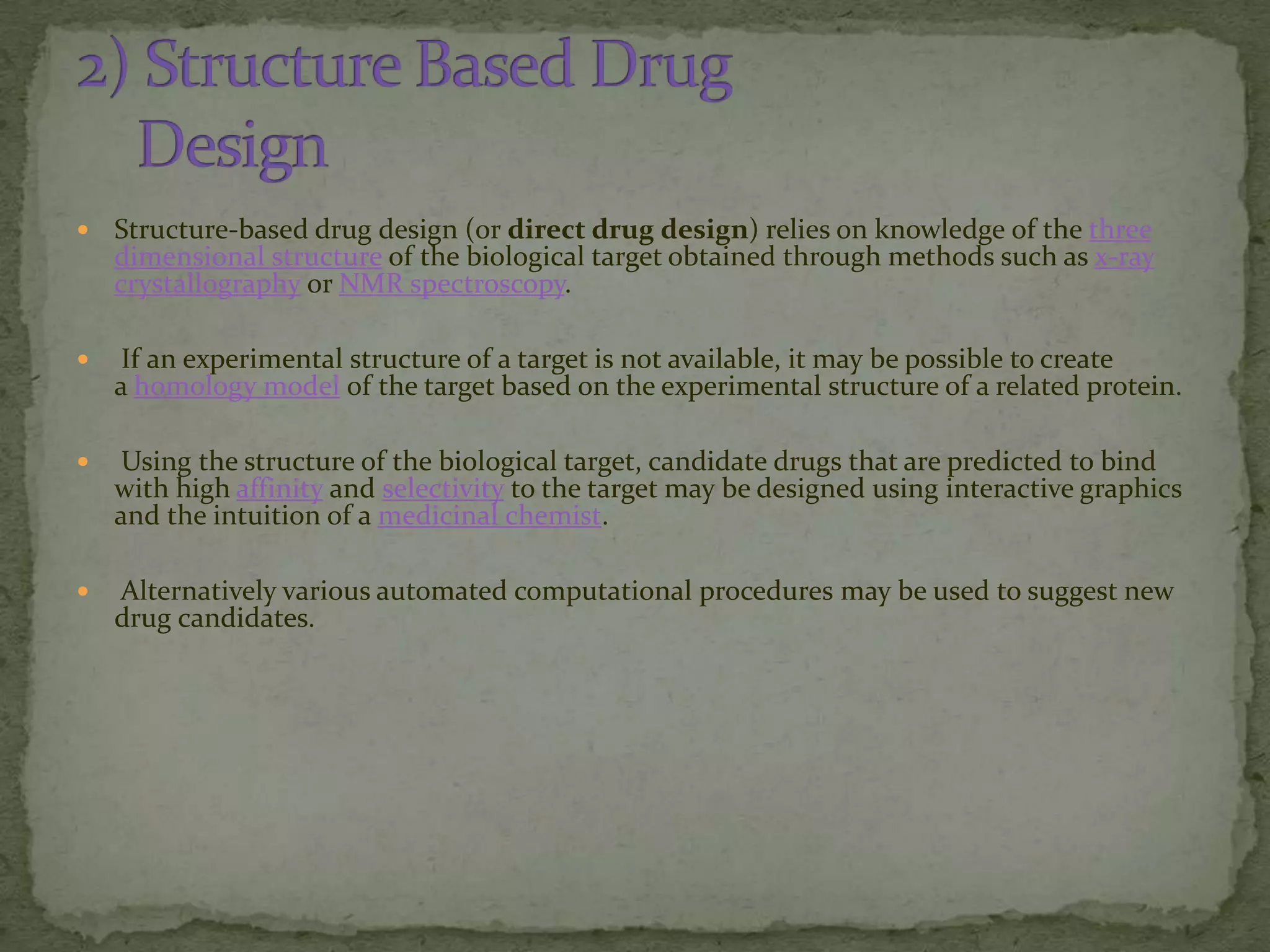 Computer Aided Drug Design ppt | PPTX