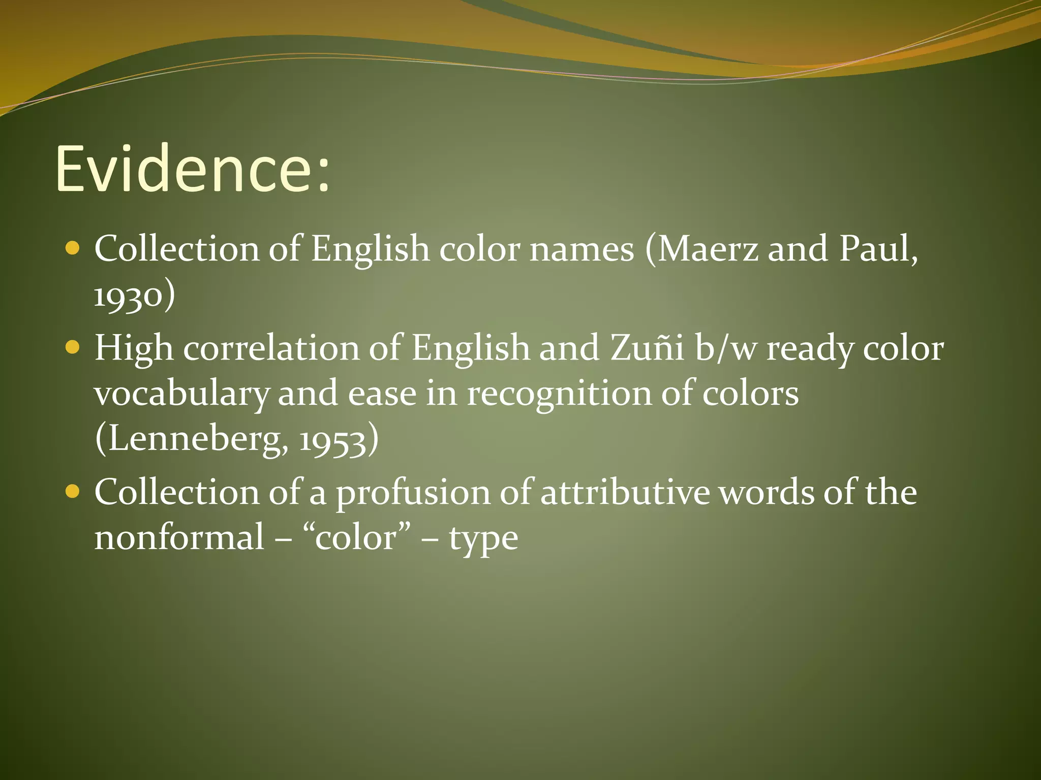 Hanunóo color categories | PPTX