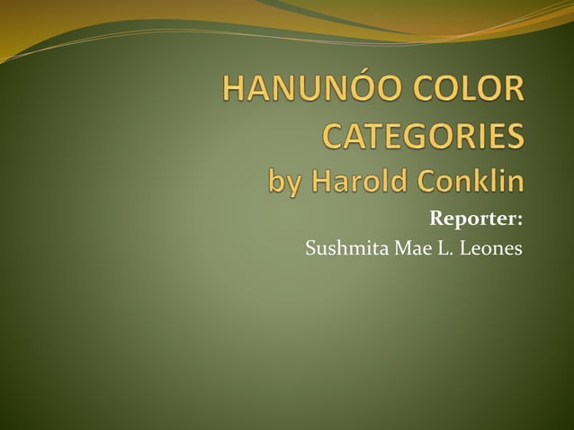 Hanunóo color categories | PPTX