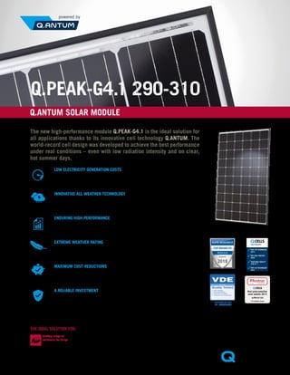 Q Cell 310w Mono Q.Peak G4.1 Silver Frame | PDF