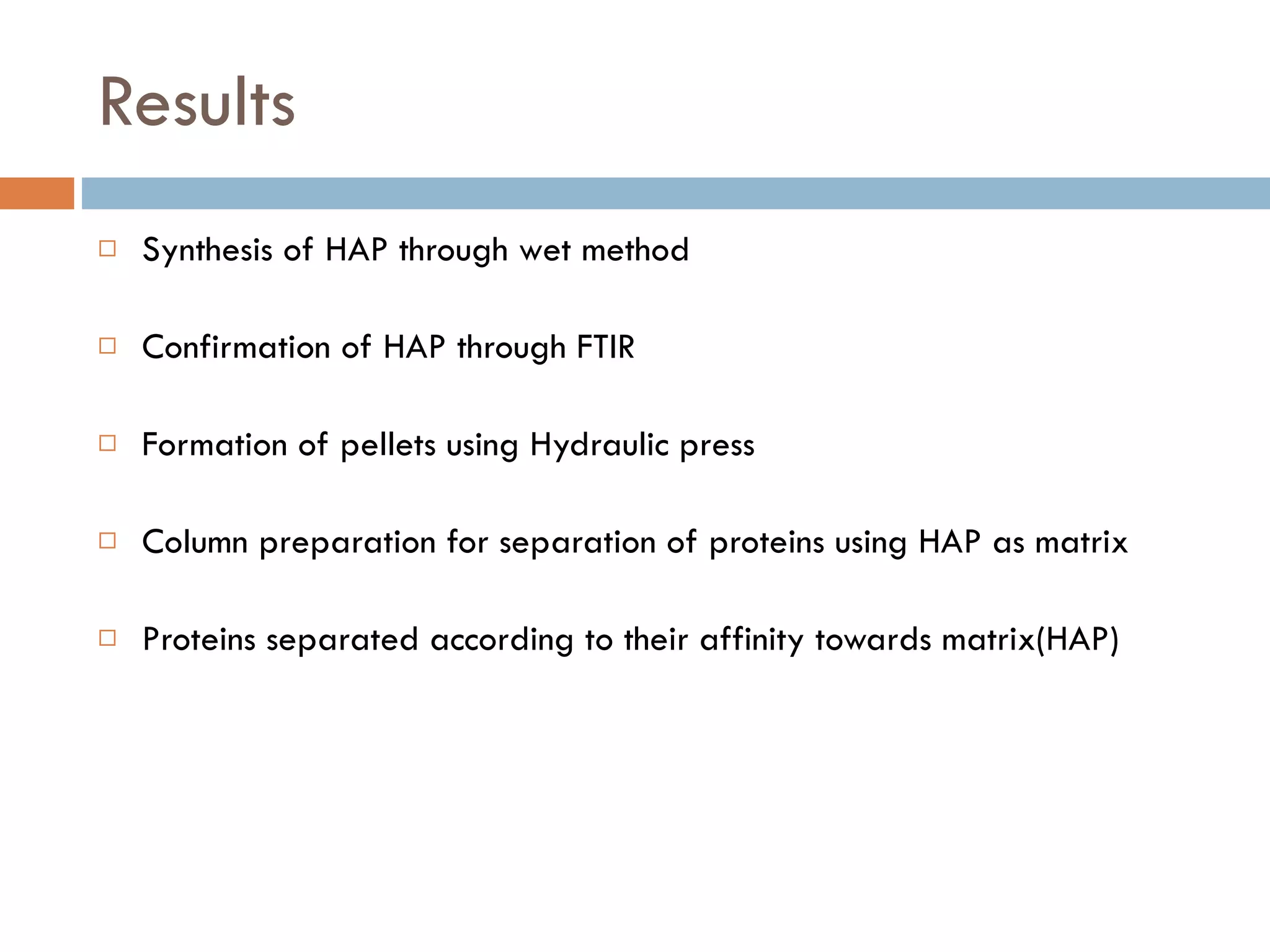 Hydroxyapatite synthesis and its chromatographic properties | PPT