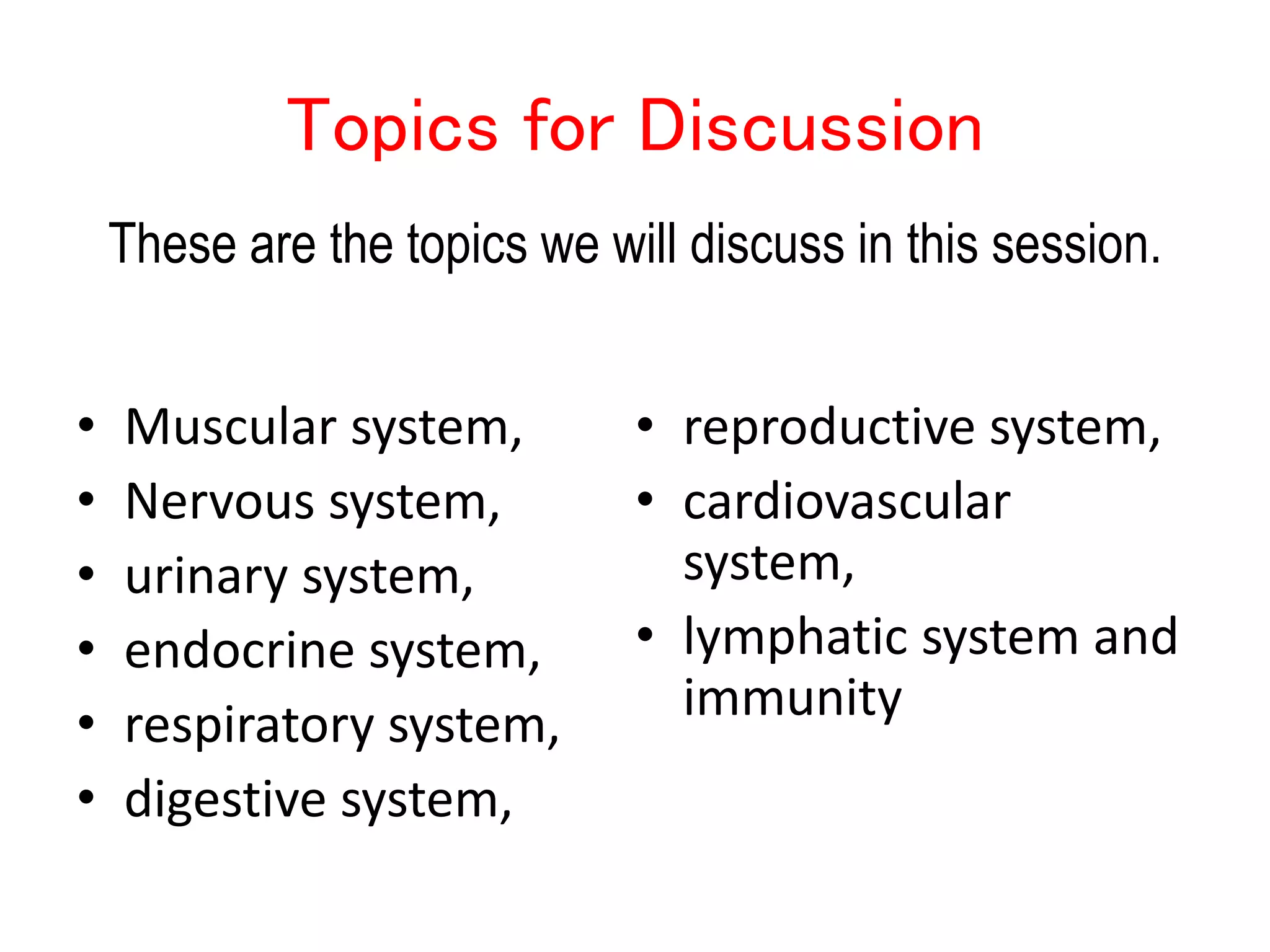 Human Anatomy and Physiology : Organ systems II | PPT