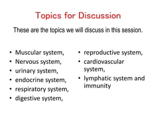 Human Anatomy and Physiology : Organ systems II | PPT