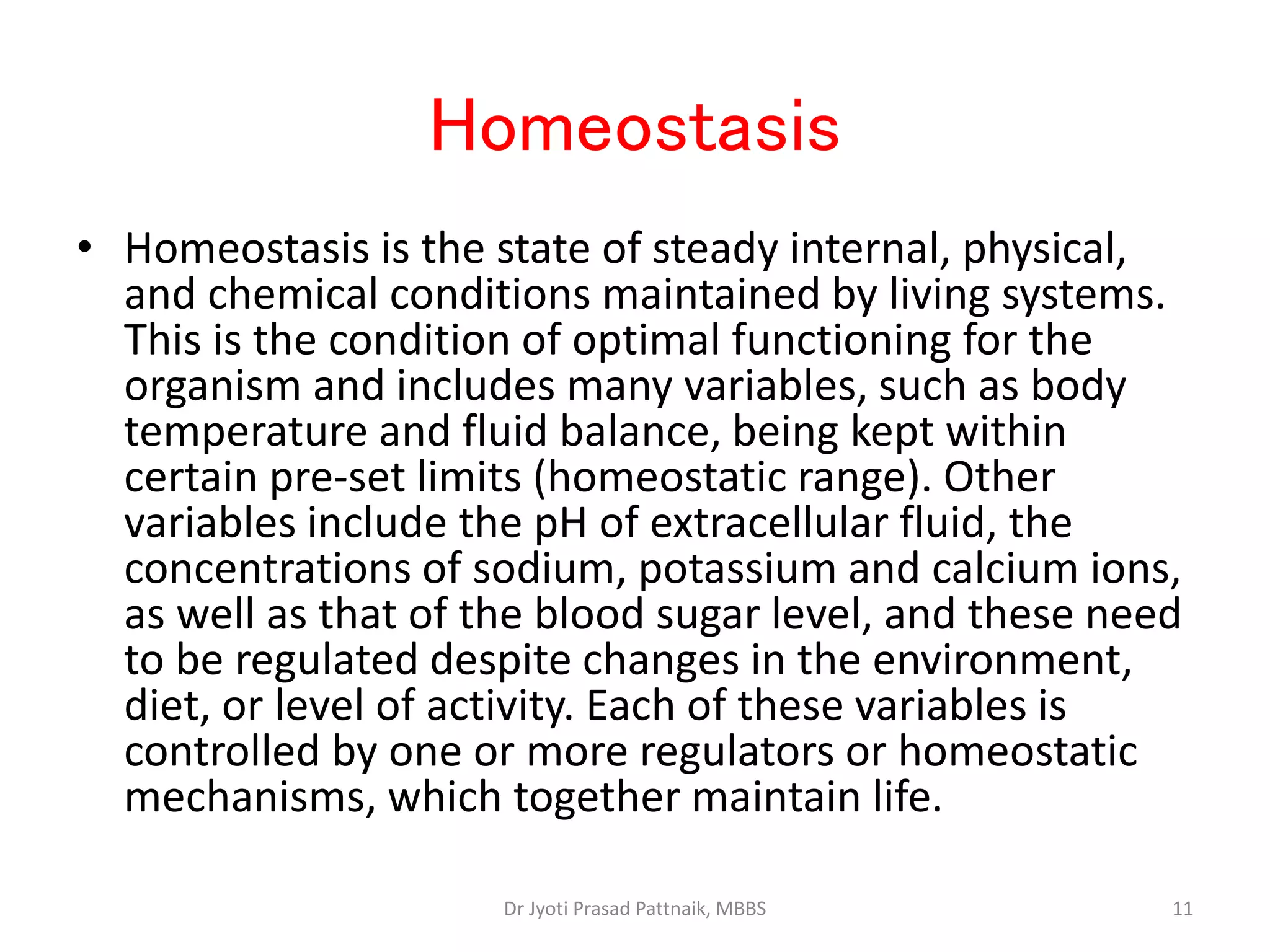 Human Anatomy and Physiology : Basic Life process, Homeostasis | PPT