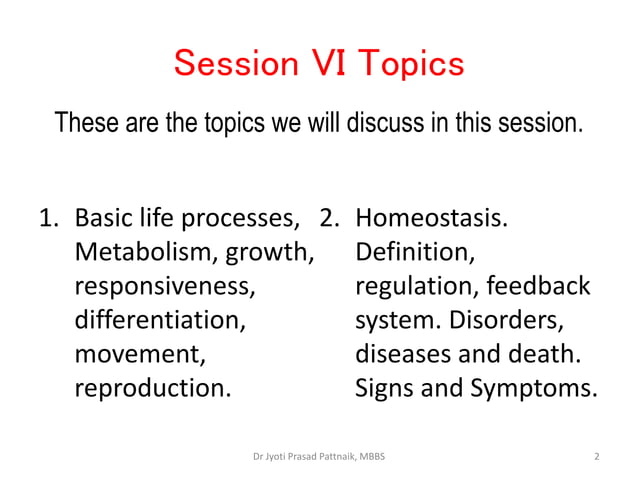 Human Anatomy and Physiology : Basic Life process, Homeostasis | PPT