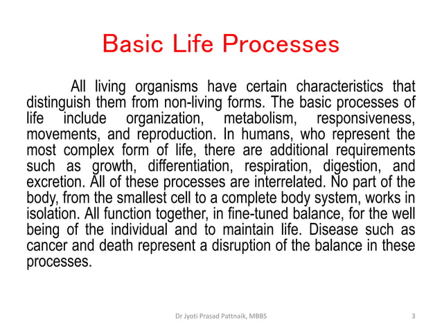 Human Anatomy and Physiology : Basic Life process, Homeostasis | PPT