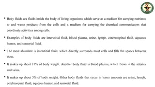 HAP 1 UNIT 3- BODY FLUIDS AND BLOOD PRESENTATION | PPTX