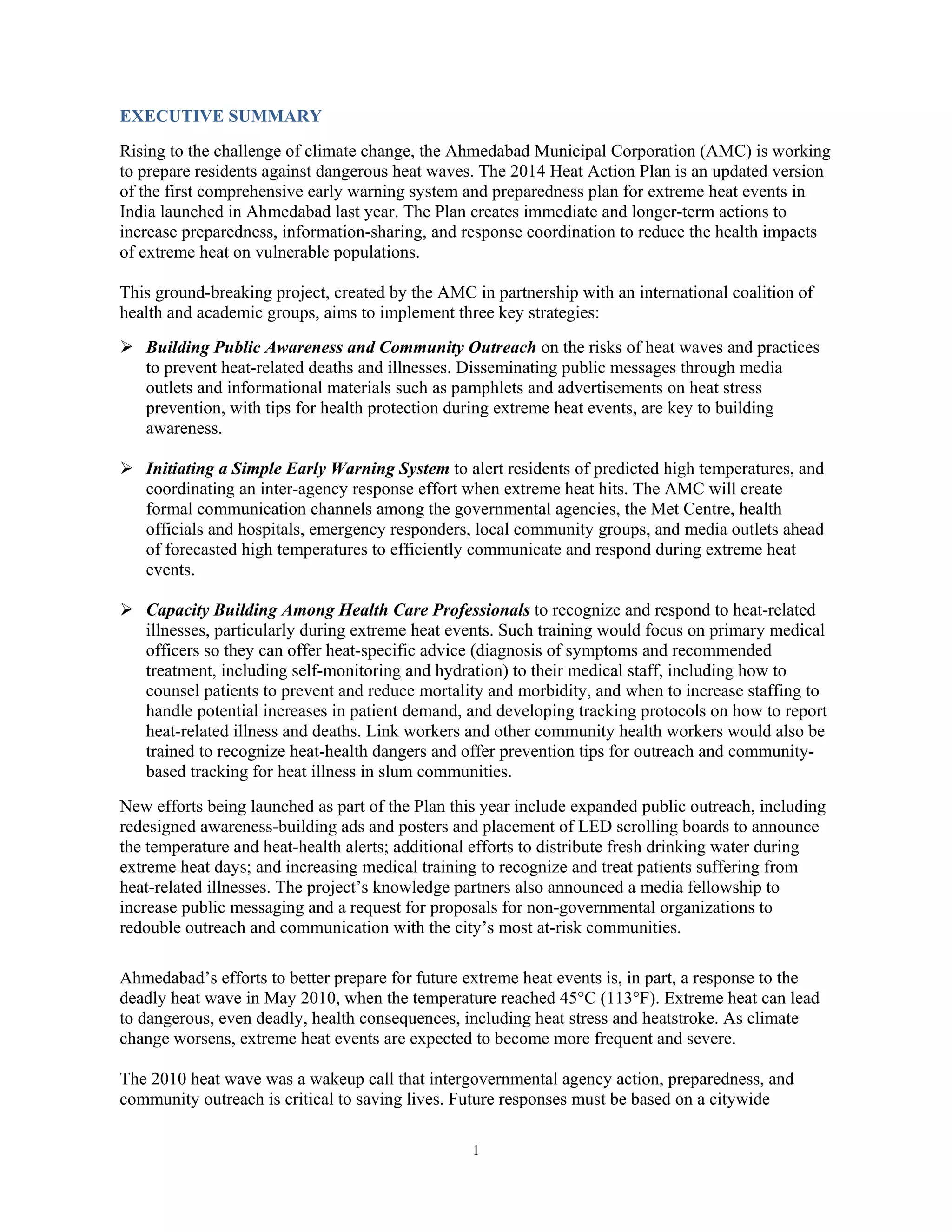 Ahmedabad Heat Action Plan 2014 - Low Resolution Version | PDF