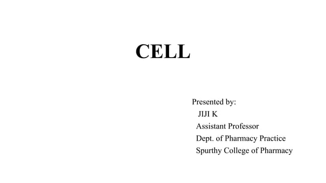 HAP I - CELL structure, parts , organelles, diagram | PPTX