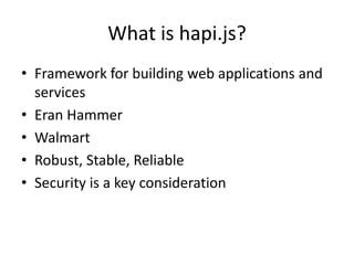 An Introduction to hapi.js