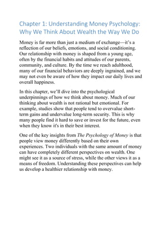 Happiness and Wealth: Timeless Lessons from The Psychology of Money ...