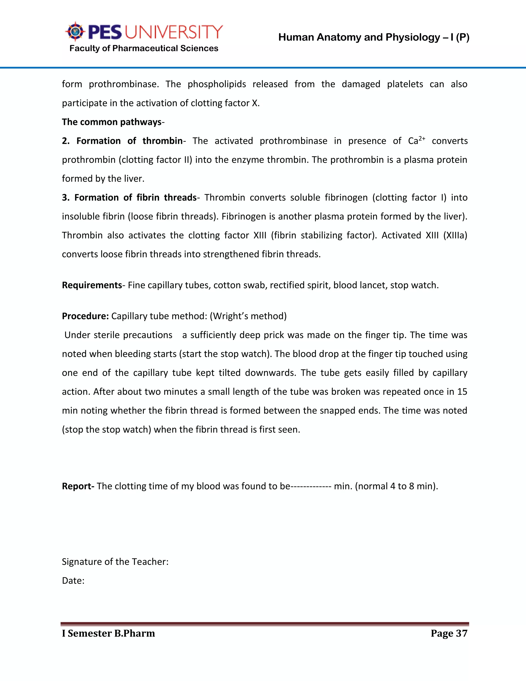 HAP I (P) lab manual | PDF