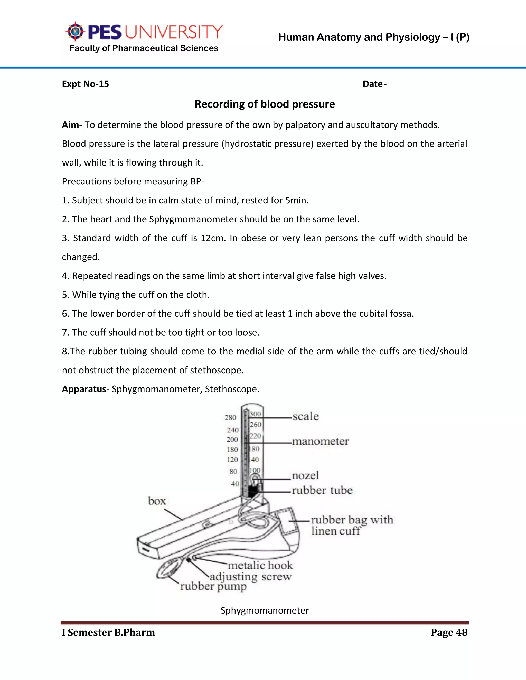 HAP I (P) lab manual | PDF