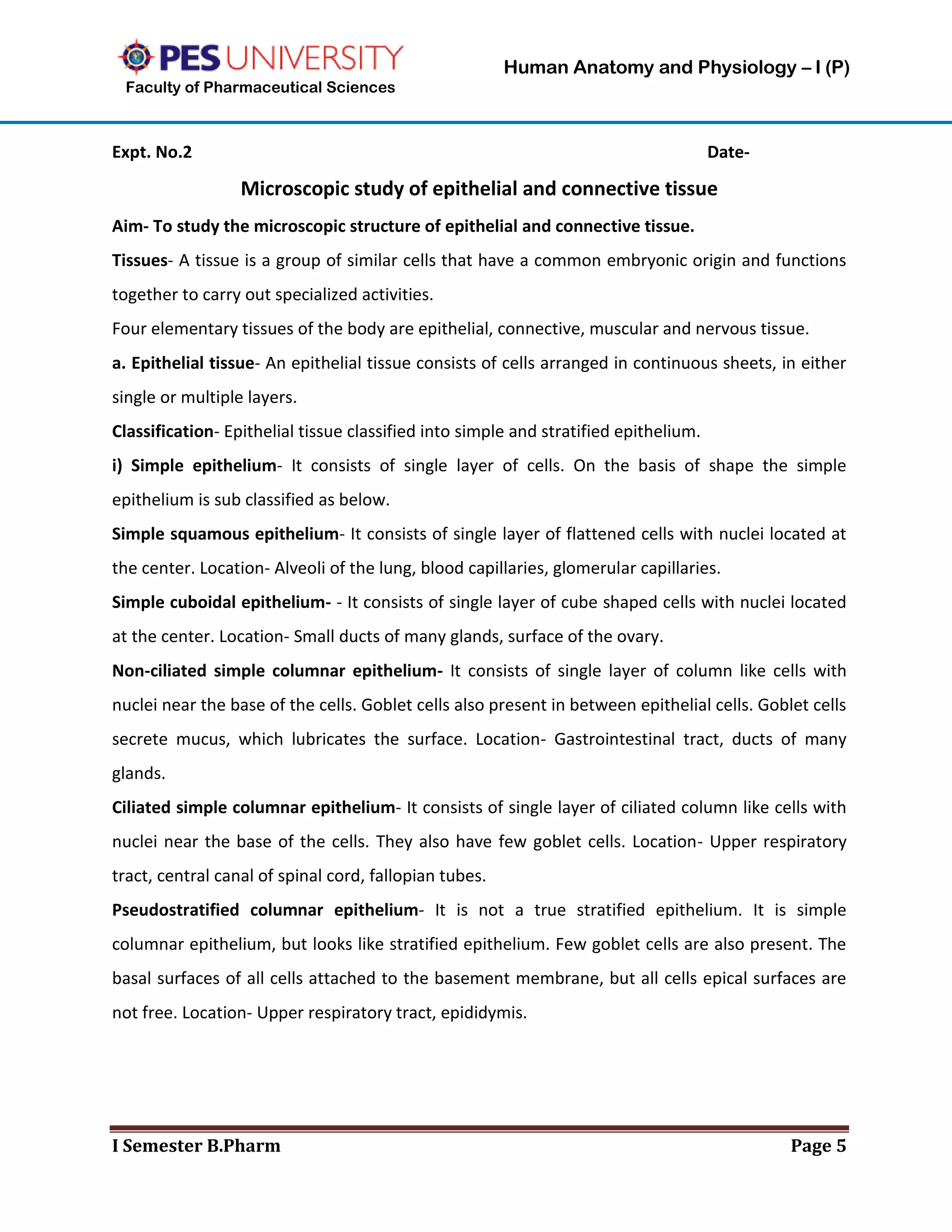 HAP I (P) lab manual | PDF