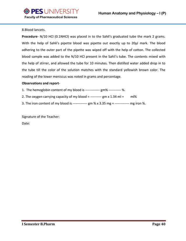 HAP I (P) lab manual | PDF | Death, Injury, or Military Conflict ...