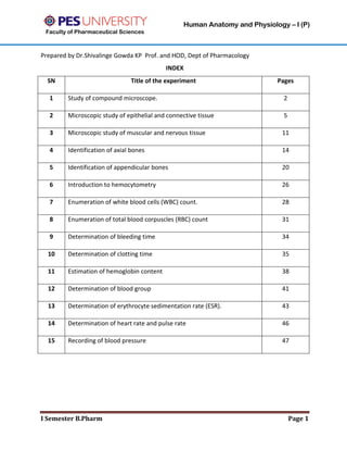 HAP I (P) lab manual | PDF