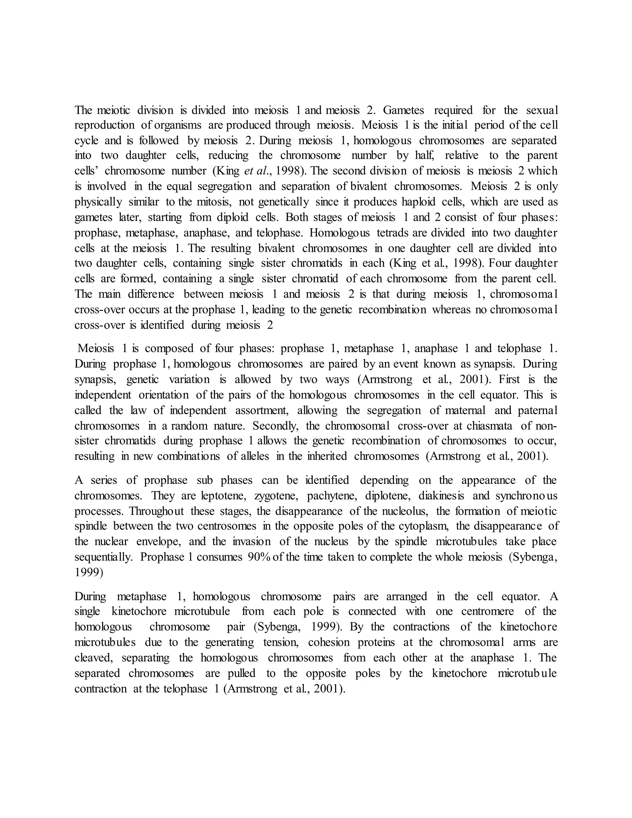 THE DIFFERENCE BETWEEN MEIOSIS 1 AND 2 | PDF