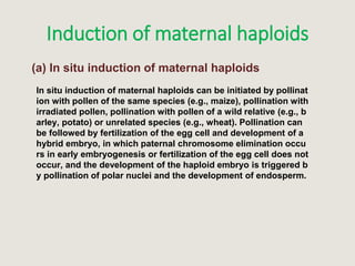 Haploid and double haploid Production and their roles in crop ...