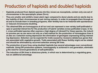 Haploid and double haploid Production and their roles in crop ...