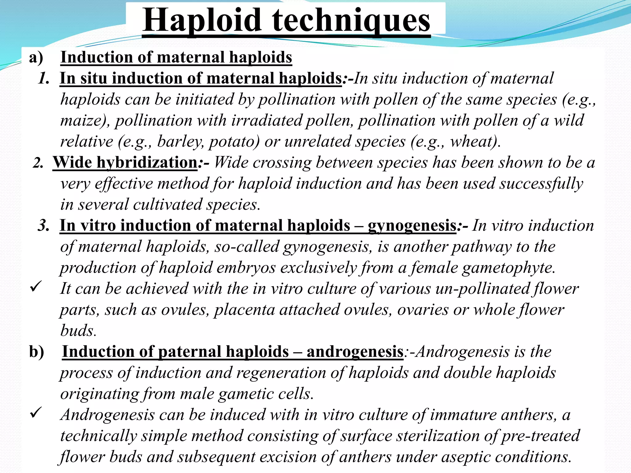 Haploid production | PPTX