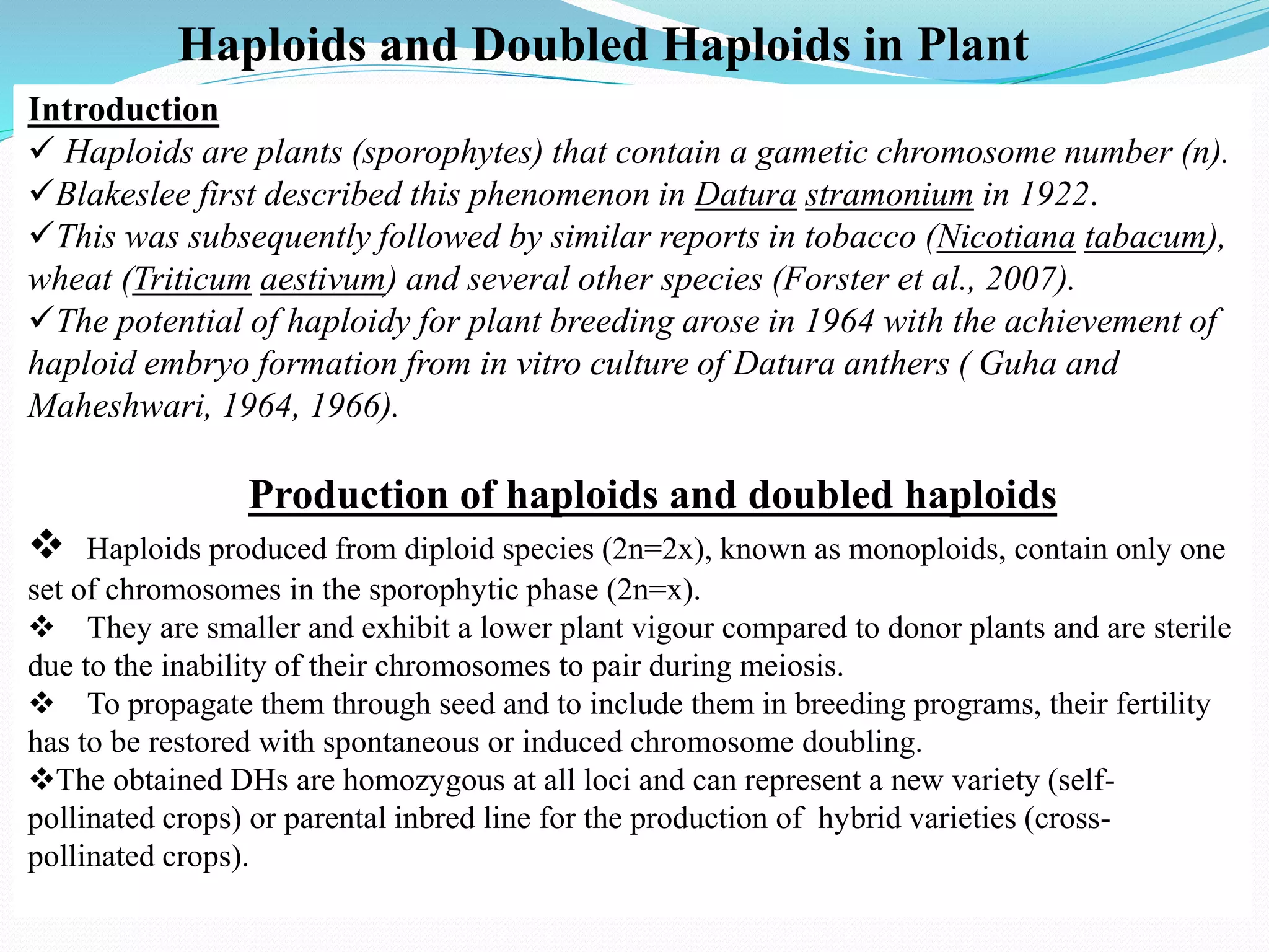 Haploid production | PPTX