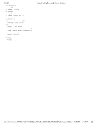 Haplos chords by shamrock @ ultimate guitar | PDF