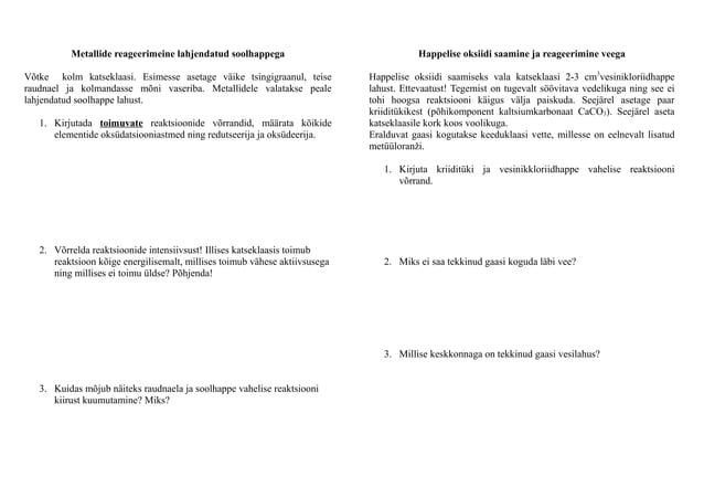 Happed praktiline töö | PDF