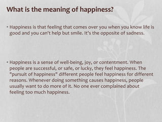 Happiness. | PPTX