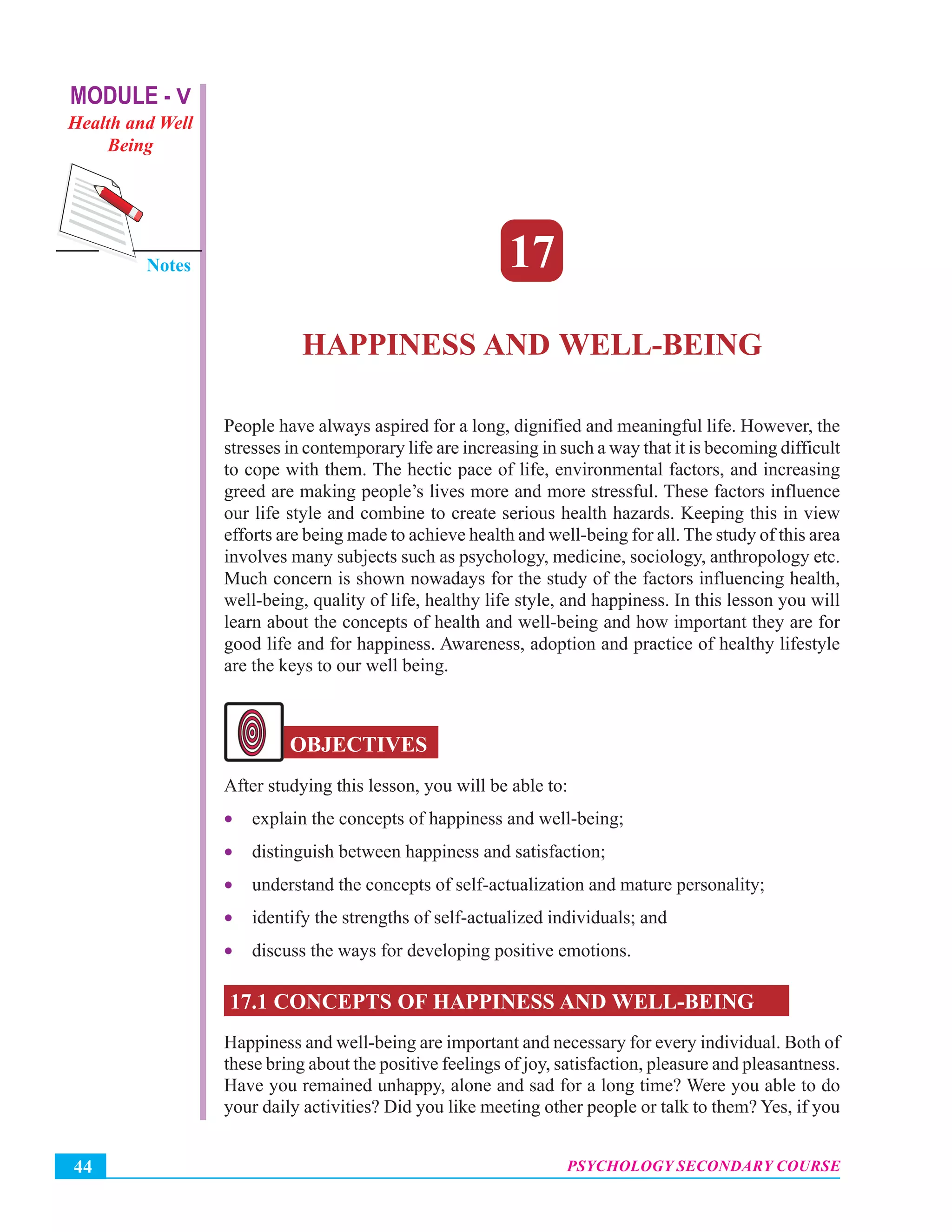Happiness and well being | PDF