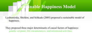 happiness and wellbeing in positive psychology | PPTX