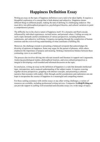 Happiness Definition Essay.pdf