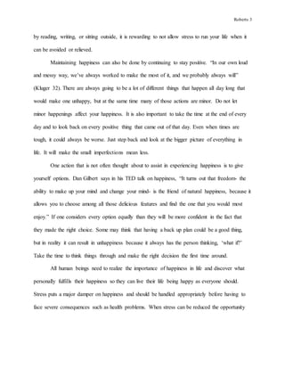 Happiness Essay | DOCX