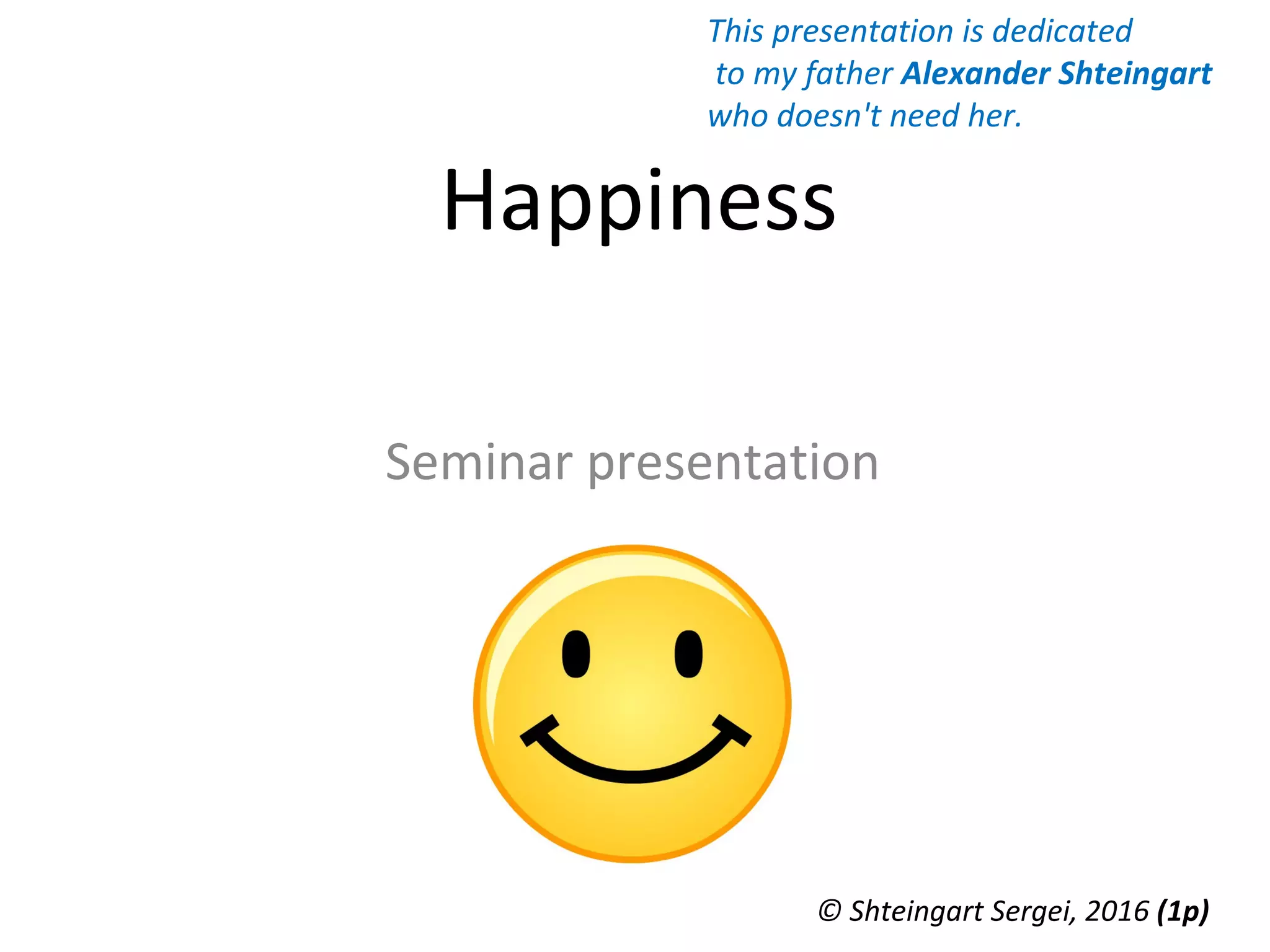Happiness presentation | PPT