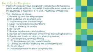 The Medicine with No cost:Happiness | PPT
