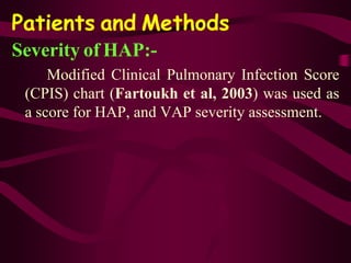 PATTERN OF HOSPITAL-ACQUIRED PNEUMONIA IN INTENSIVE CARE UNIT OF SUEZ ...