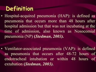 PATTERN OF HOSPITAL-ACQUIRED PNEUMONIA IN INTENSIVE CARE UNIT OF SUEZ ...